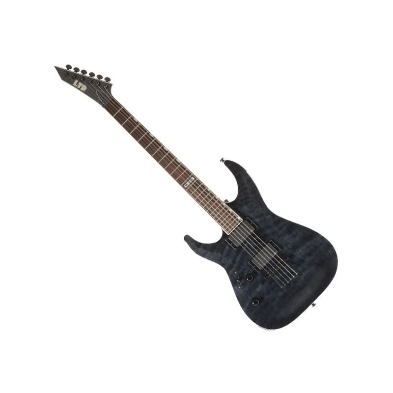 ESP LTD MH-401NT Quilted Maple Left-Handed Electric Guitar See Thru Black