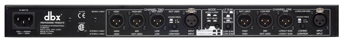 dbx 234xs Stereo 2/3 Way,Mono 4-Way Crossover with XLR Connectors