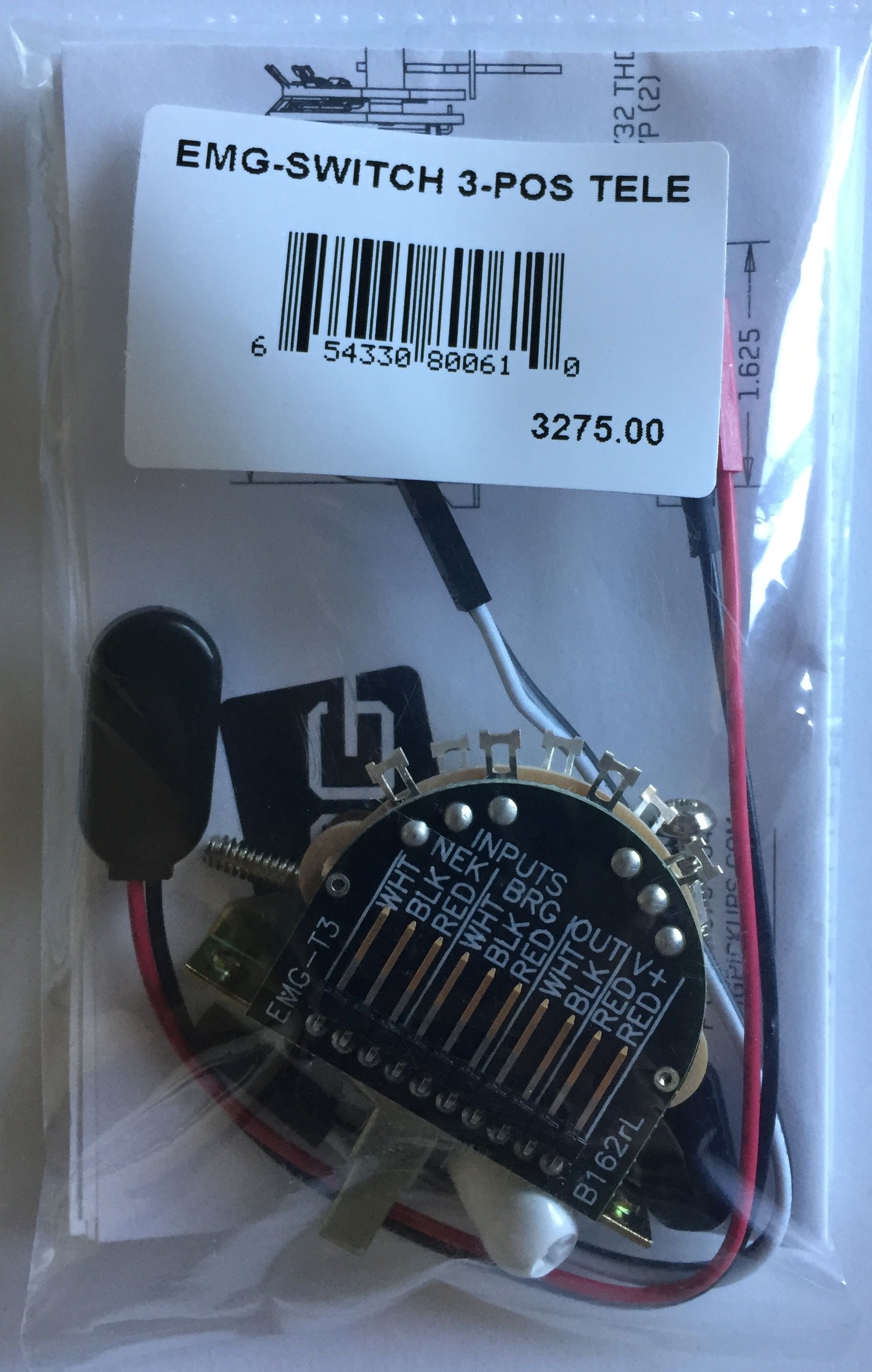 EMG 3 POS Tele Switch -T3 B162 Solderless