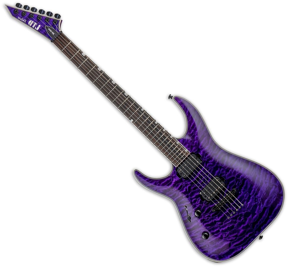 ESP LTD MH-1000NT Left Handed Electric Guitar in See Thru Purple