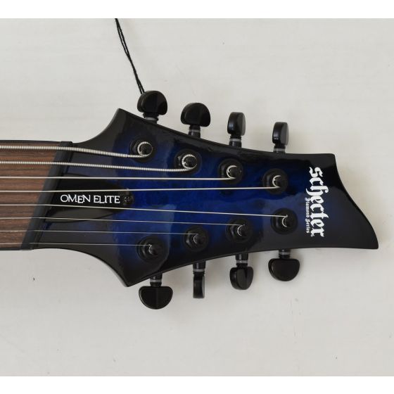 Schecter Omen Elite-8 Multiscale Guitar See Thru Blue Burst | 6-String.com