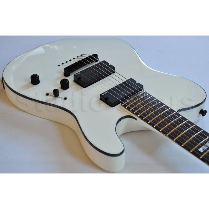 ESP E-II TE-7 Strings Electric Guitar in Snow White with Case