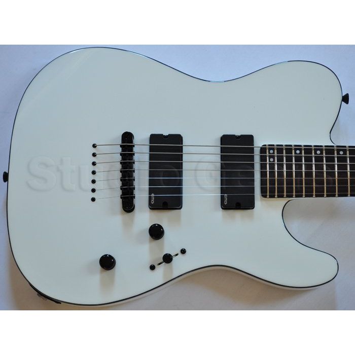 ESP E-II TE-7 Strings Electric Guitar in Snow White with Case