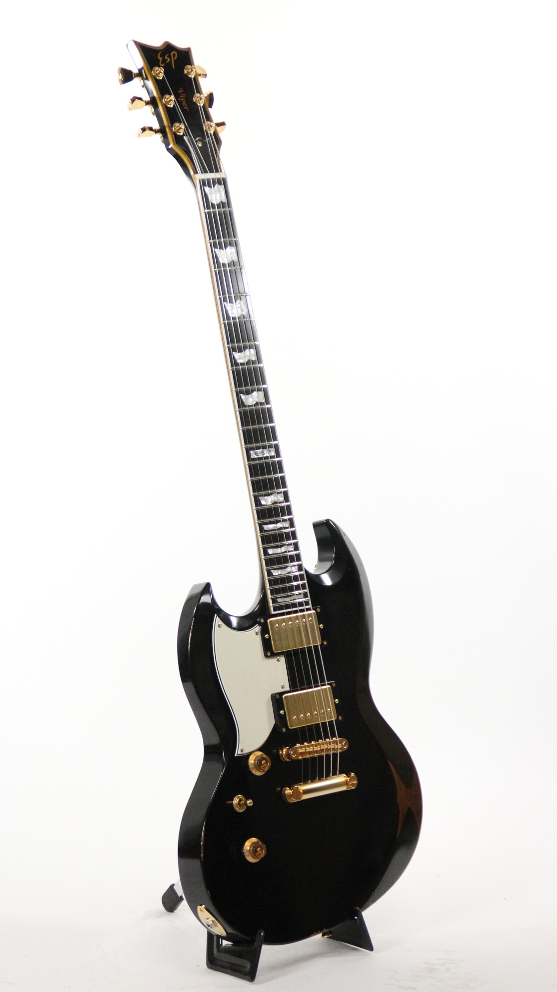 ESP Viper Standard Distressed Vintage Black Left Handed Electric Guitar ...