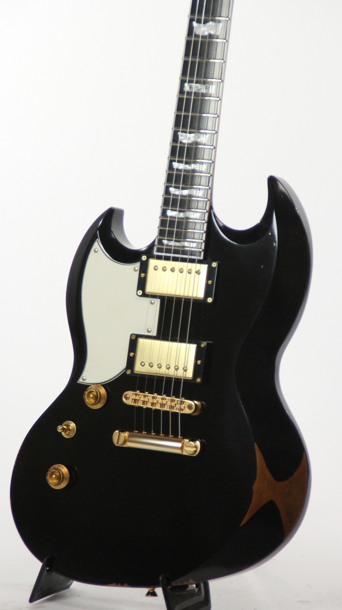 ESP Viper Standard Distressed Vintage Black Left Handed Electric Guitar ...